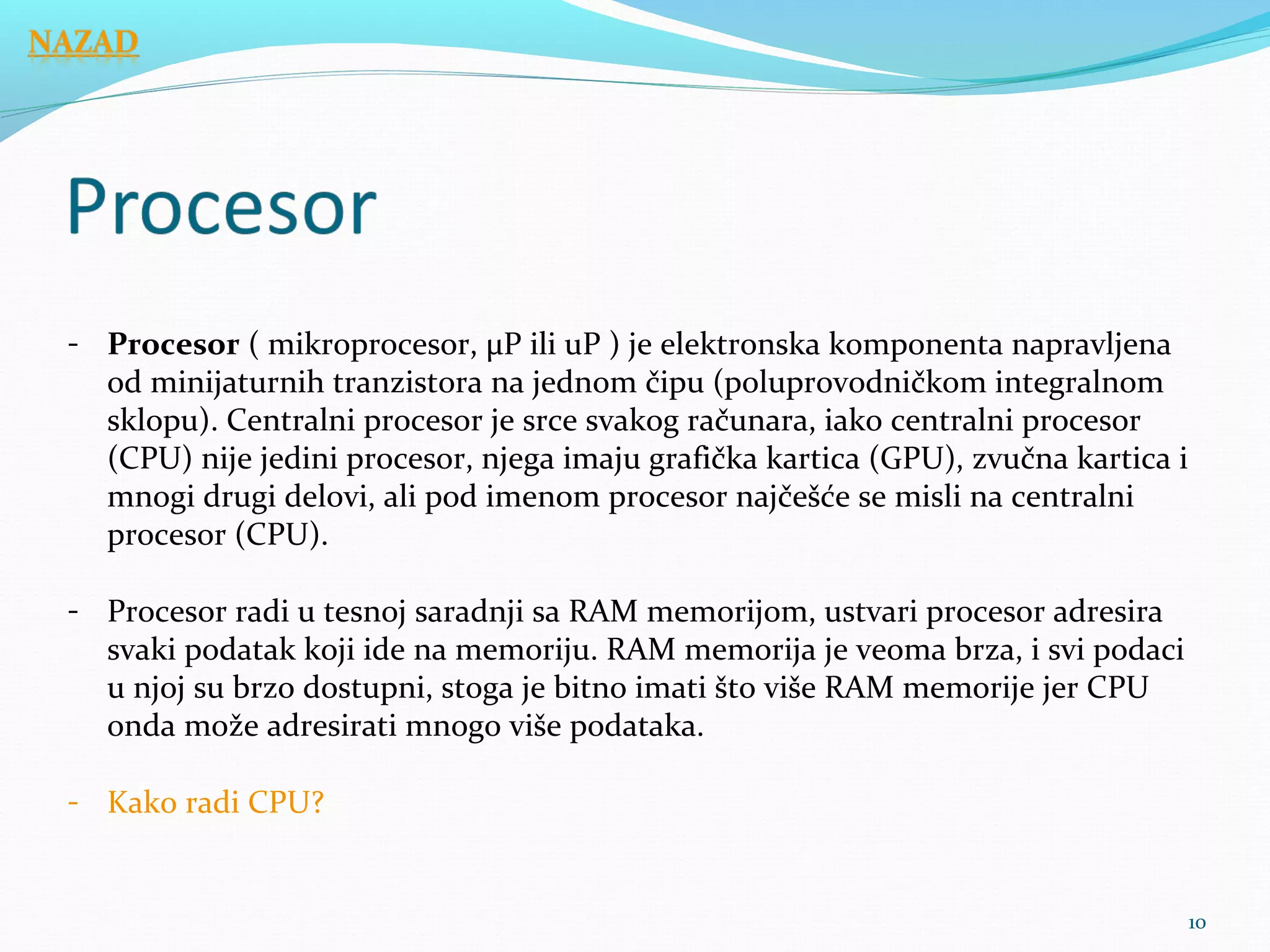 Hardverske komponente PC racunara | PPT