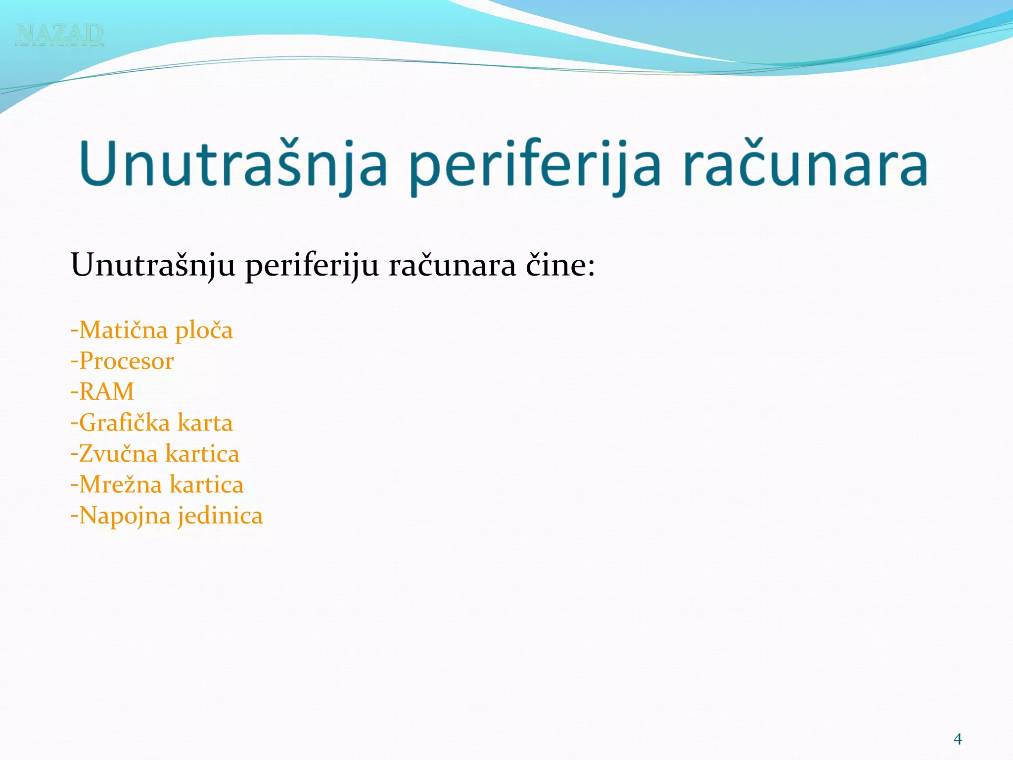 Hardverske komponente PC racunara | PPT