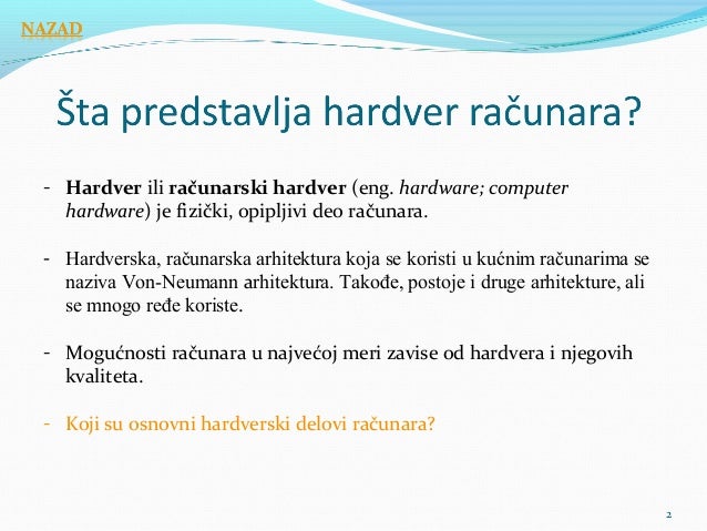 Hardverske komponente PC racunara