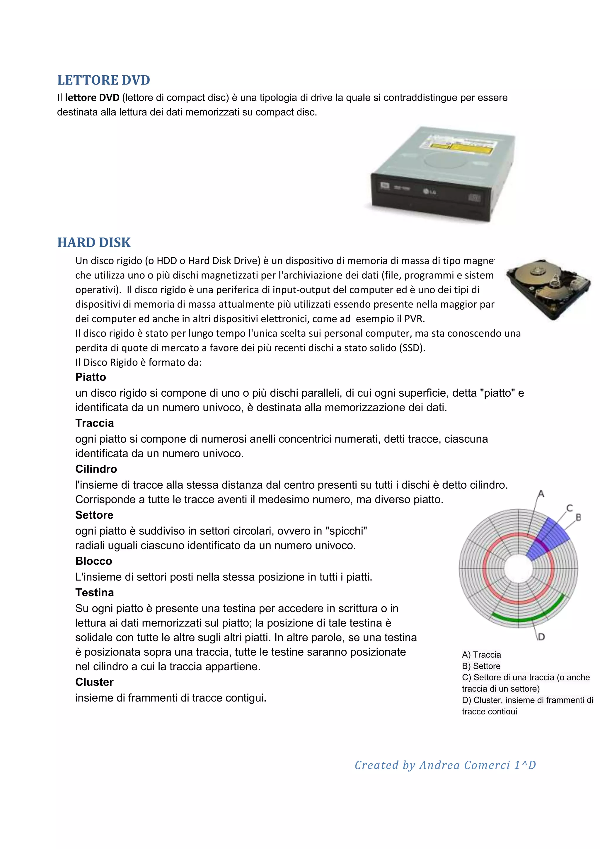 Hardware - Componenti di un PC | DOCX