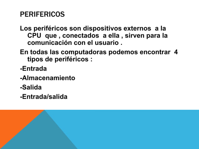 clasificación de perifericos | PPT