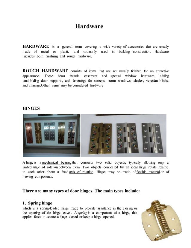 Hardware ppt | DOCX | Home & Garden