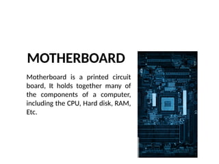 Understanding Computer Hardware - Key Components and Their Functions | PPT
