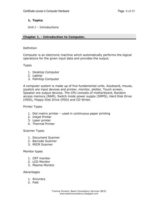computer Hardware coursebook | PDF