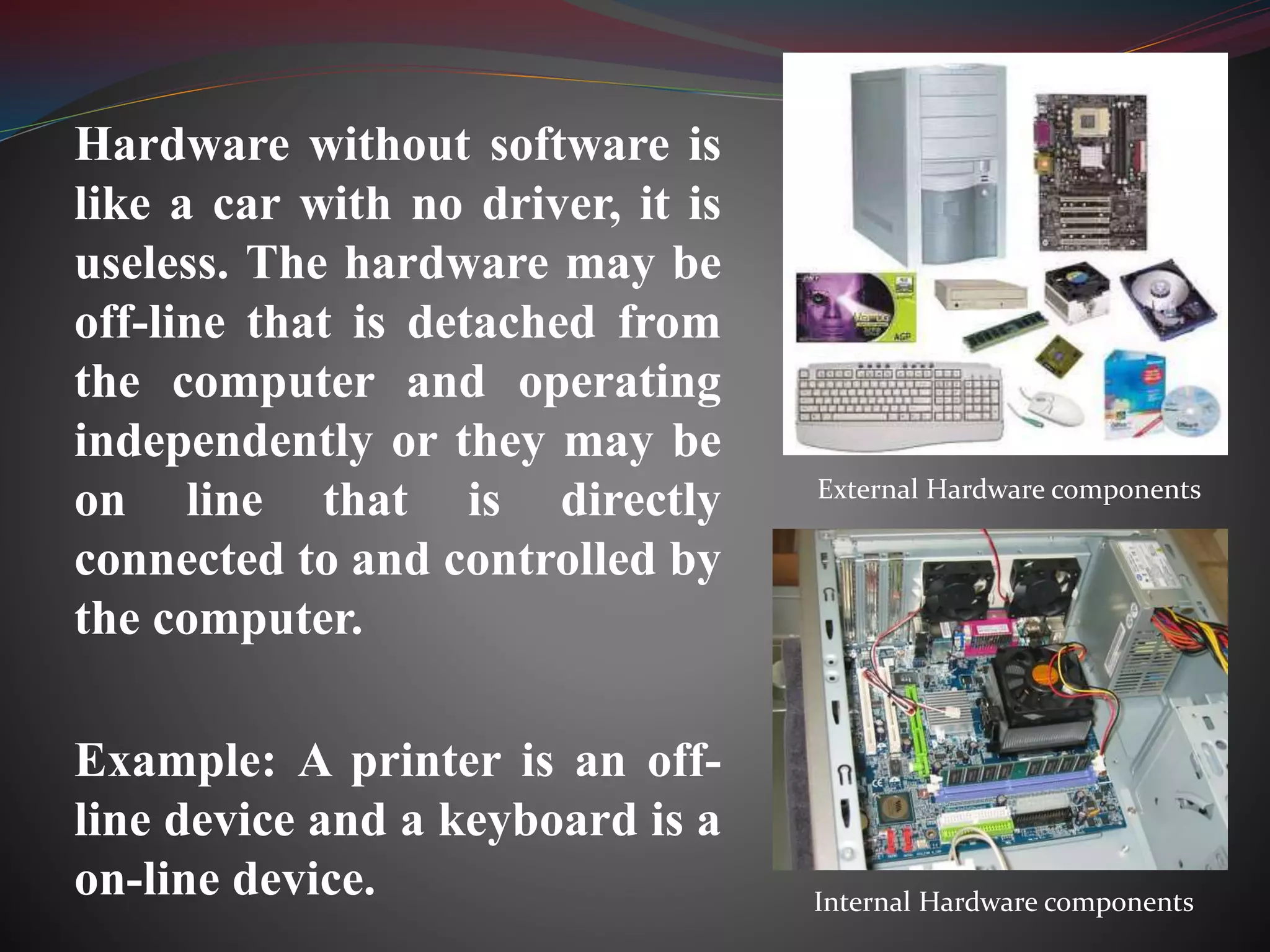 Hardware- the entire parts of a computer | PPTX