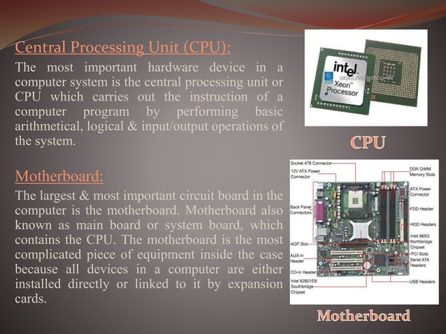 Hardware- the entire parts of a computer | PPT