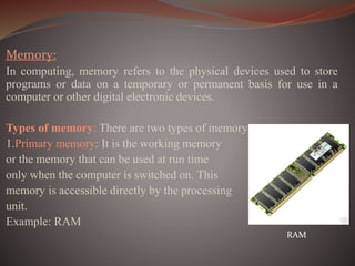 Hardware- the entire parts of a computer | PPTX