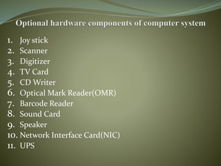 Hardware- the entire parts of a computer | PPTX