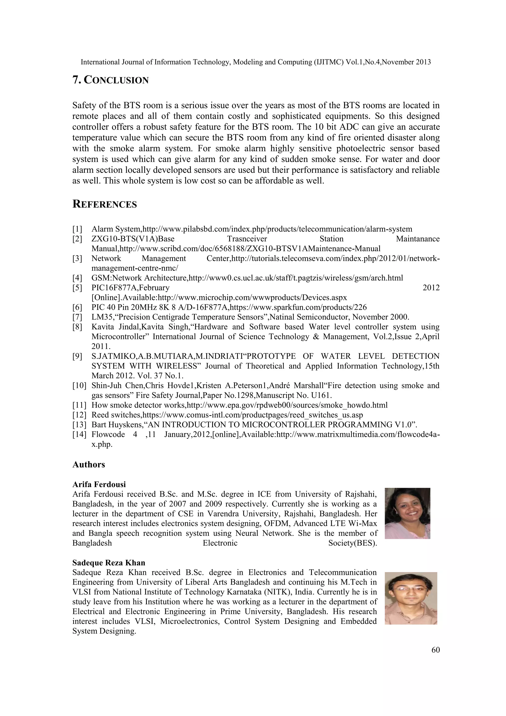 Hardware and logic implementation of multiple alarm system for gsm bts ...