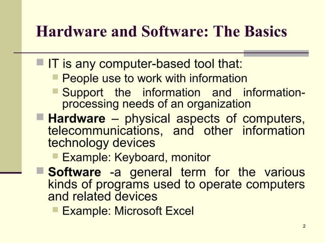Hardware and software | PPT | Operating Systems | Computer Software and Applications