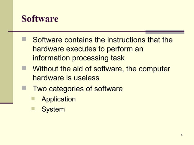 Hardware and software | PPT | Operating Systems | Computer Software and Applications