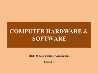 Hardware and Software in computer business | PPTX
