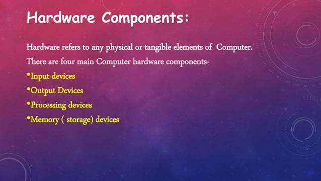 Hardware and Software Components of Computer | PPTX