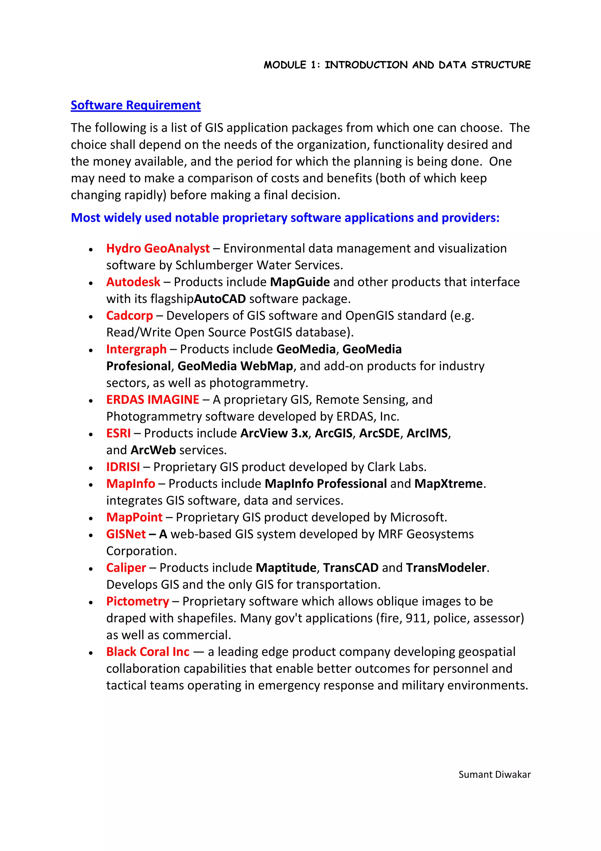 Hardware and software requirements for gis | PDF