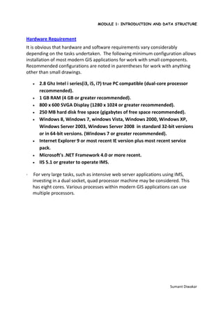Hardware and software requirements for gis | PDF