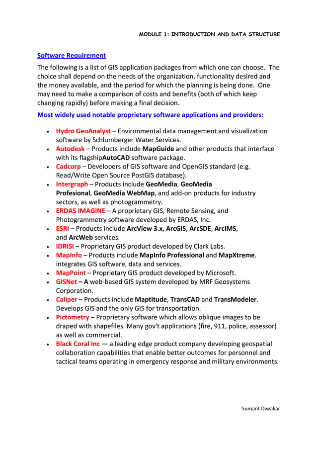Hardware and software requirements for gis | PDF