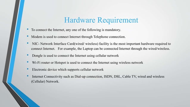 Hardware and Software requirements for Internet 2.pptx | Internet ...