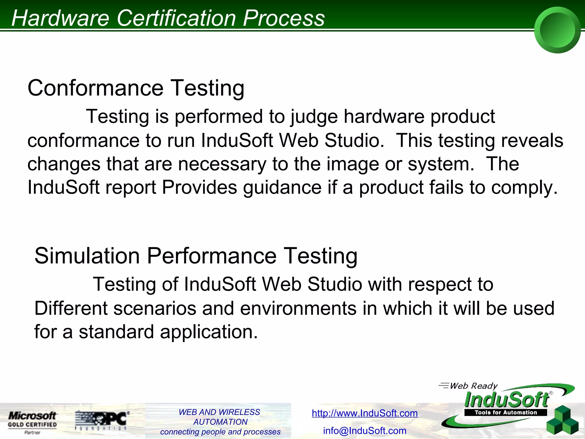 InduSoft Hardware Certification | PPT