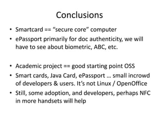 Smart Cards, ePassports, and open source | PPTX