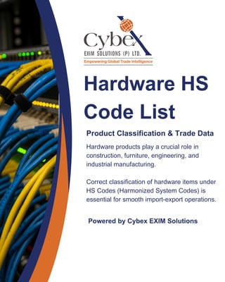 Hardware HS Code List & Import Export Trade Data Guide | PDF