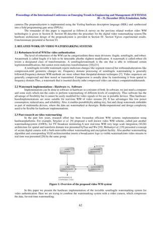 Hardware implementation of 3 d dct compressed and digitally watermarked video | PDF