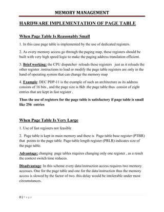 Hardware implementation of page table | PDF | Programming Languages ...