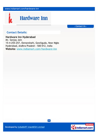 Hardware Inn Hyderabad, Hettich Hardware Fittings | PDF