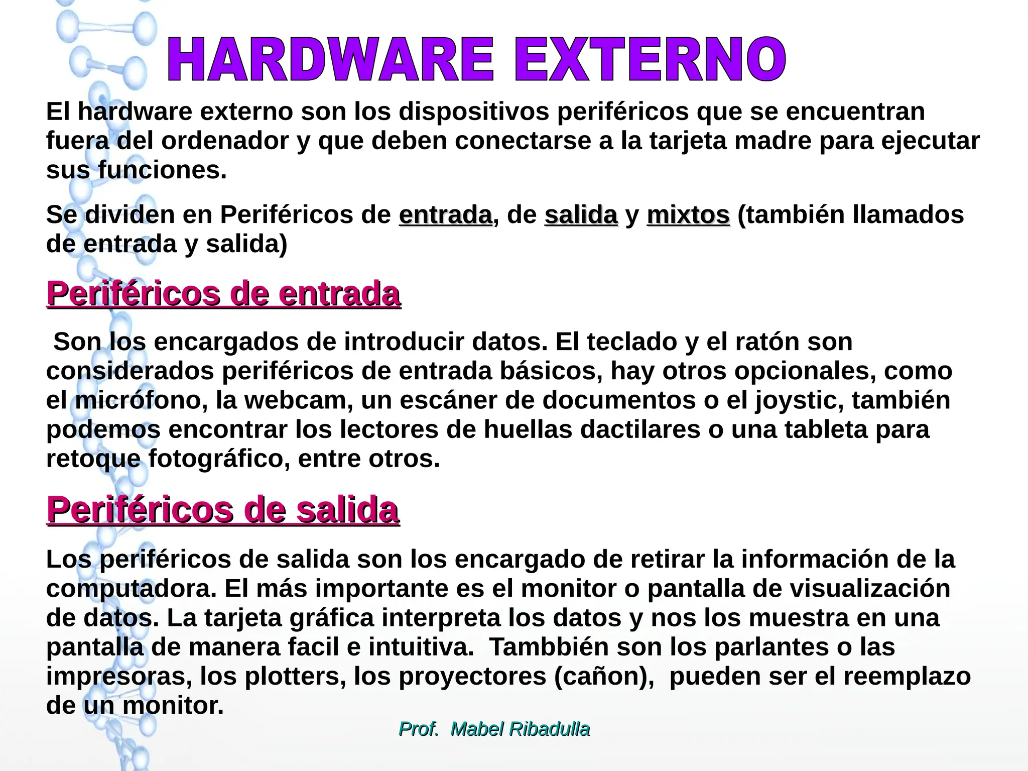 Hardware interno y externo computador/a. | PDF