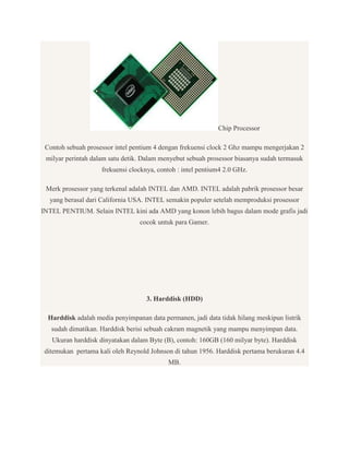 Hardware komputer dan fungsi | PDF