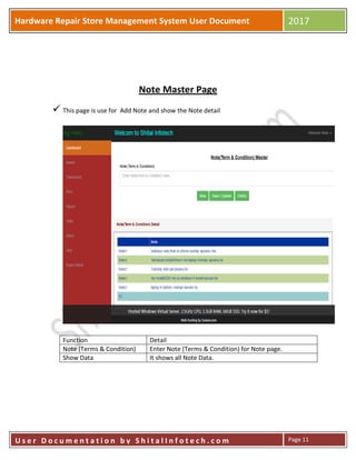 Hardware repiar store management software(web) user manual by shital ...