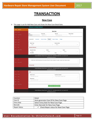 Hardware repiar store management software(web) user manual by shital ...