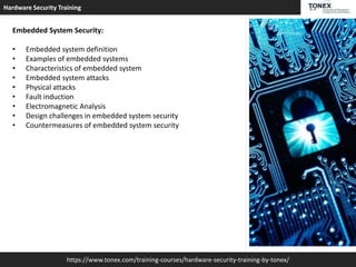 Hardware Security Training By TONEX | PPT