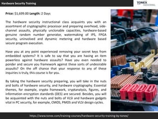 Hardware Security Training By TONEX | PPT
