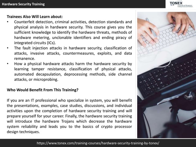 Hardware Security Training By TONEX | PPTX | Information and Network ...