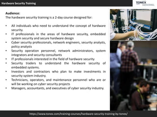 Hardware Security Training By TONEX | PPT