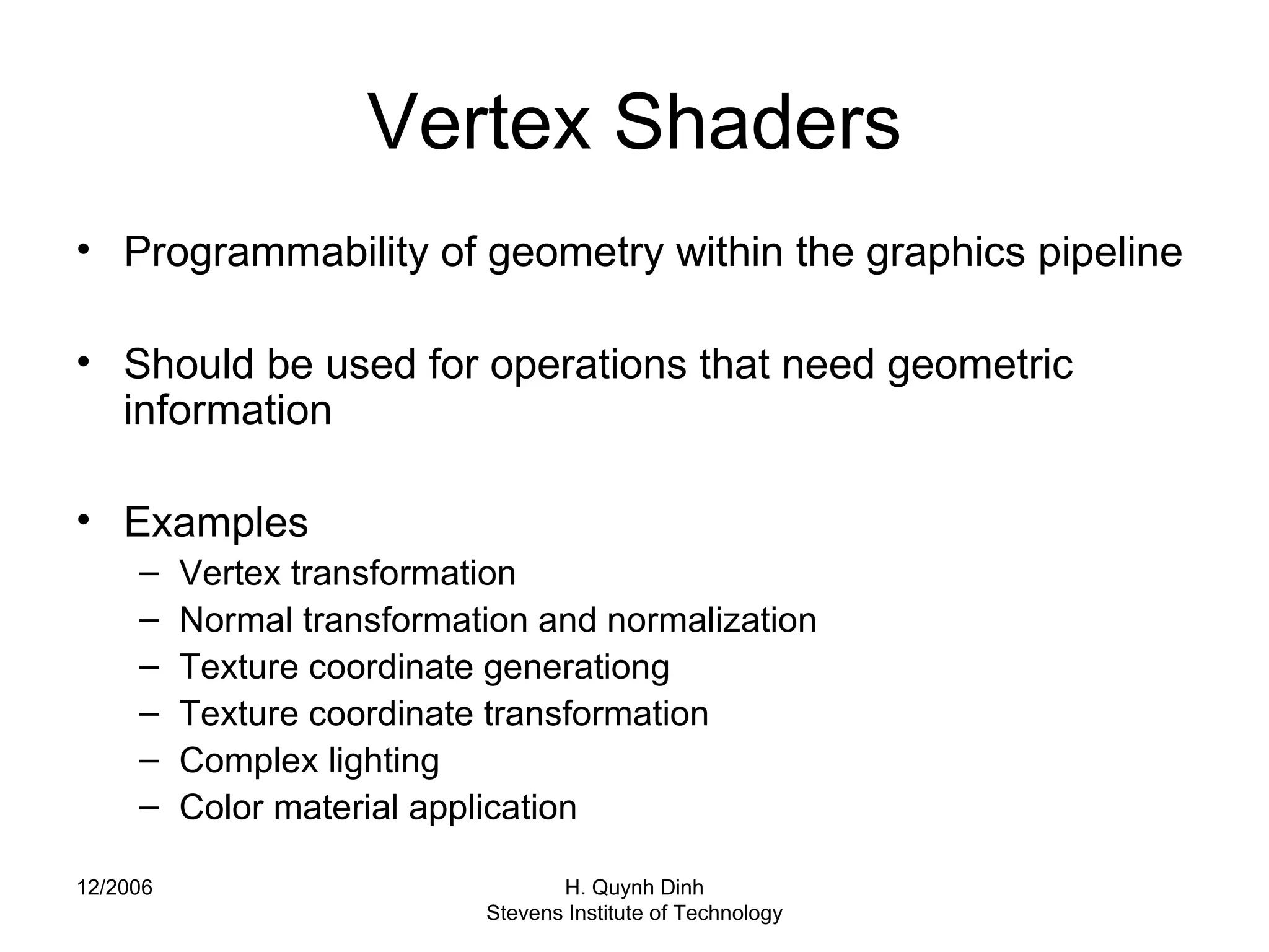 Hardware Shaders | PPT