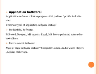 Hardware & Software | PPTX | Operating Systems | Computer Software and Applications