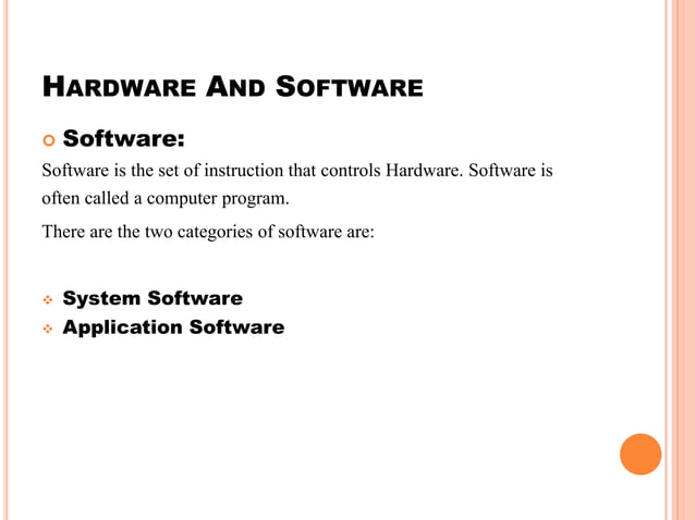 Hardware & Software | PPTX | Operating Systems | Computer Software and Applications