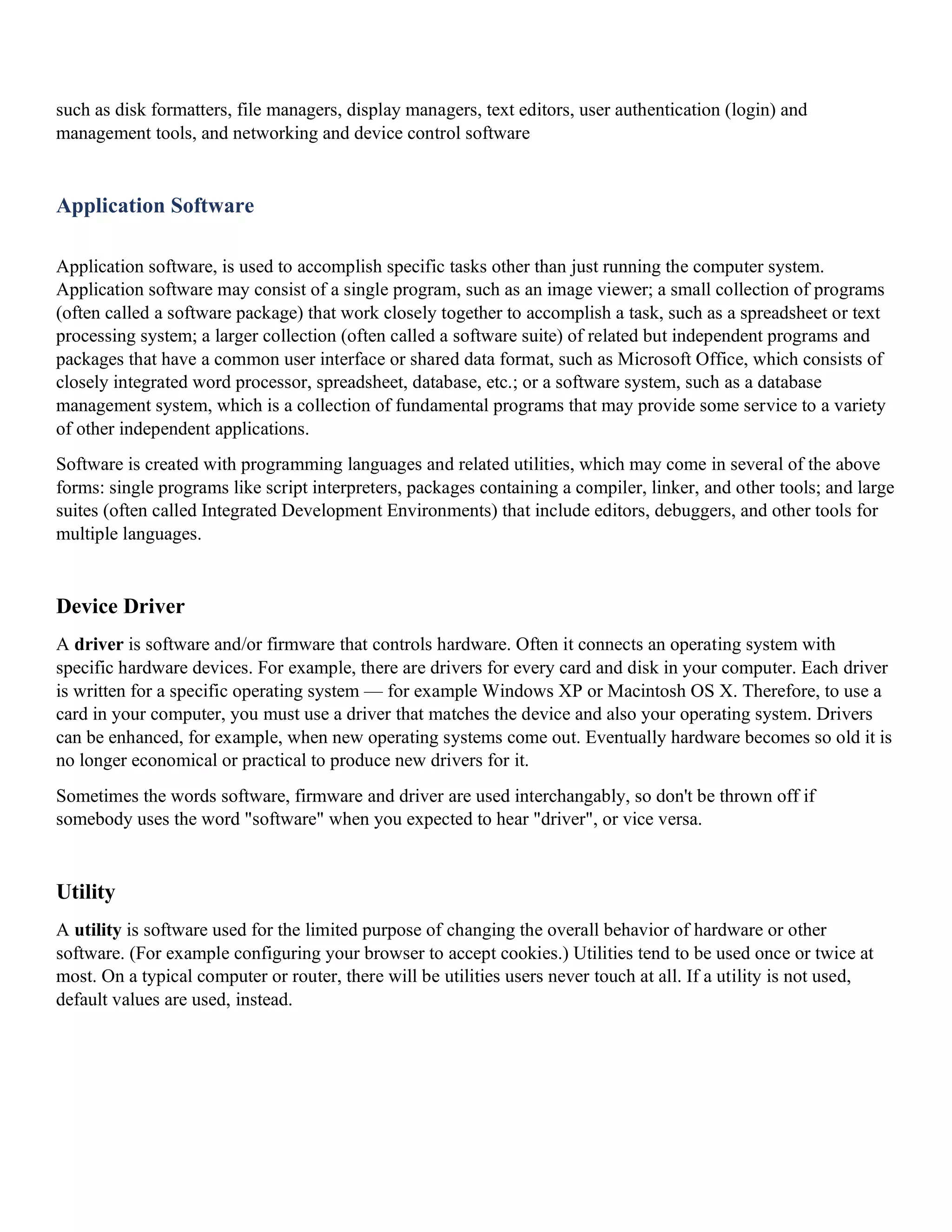 Hardware , software and filmware | PDF | Operating Systems | Computer Software and Applications