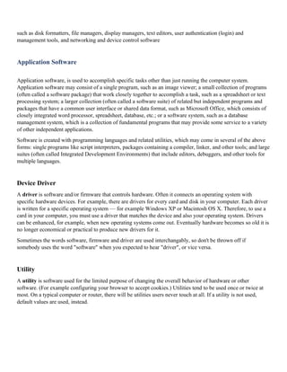 Hardware , software and filmware | PDF | Operating Systems | Computer ...