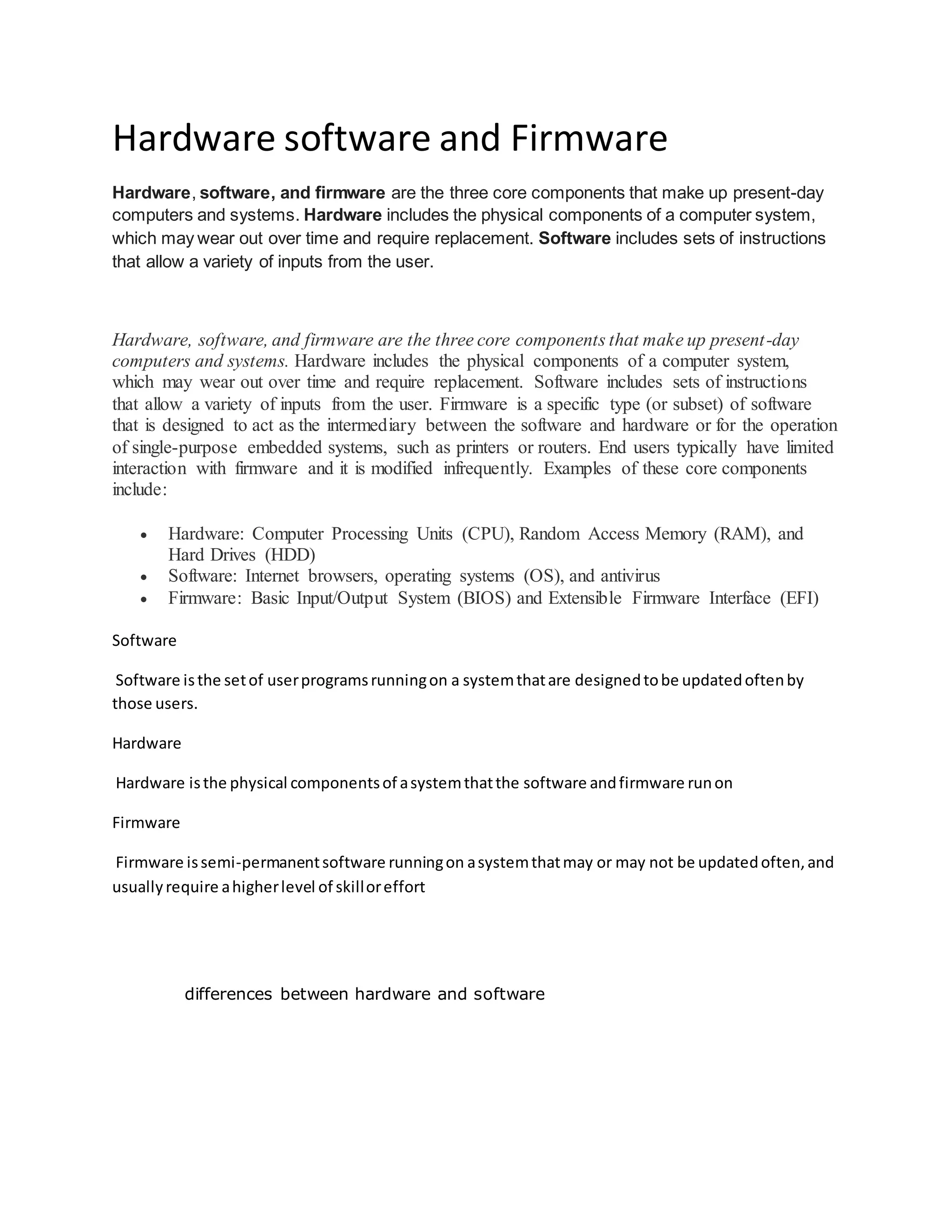 Hardware software and firmware | DOCX