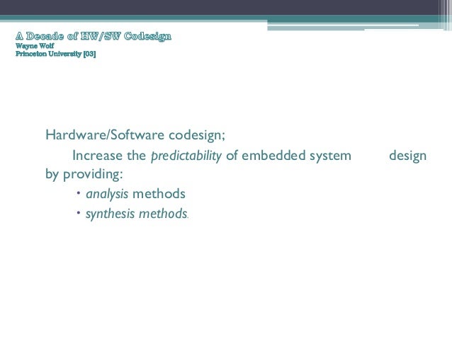 Hardware Software Codesign