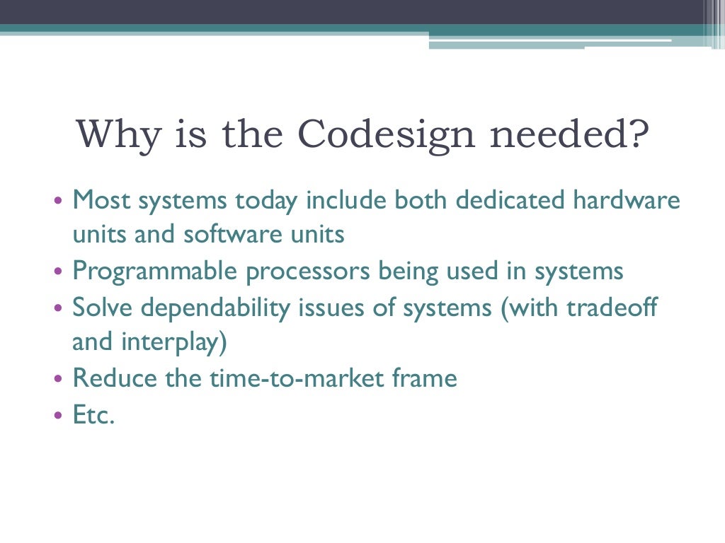 Hardware Software Codesign
