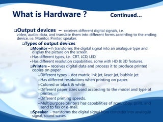 Hardware software comparisom | PPTX | Operating Systems | Computer Software and Applications