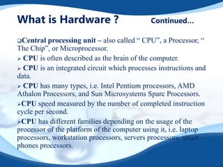 Hardware software comparisom | PPTX | Operating Systems | Computer Software and Applications
