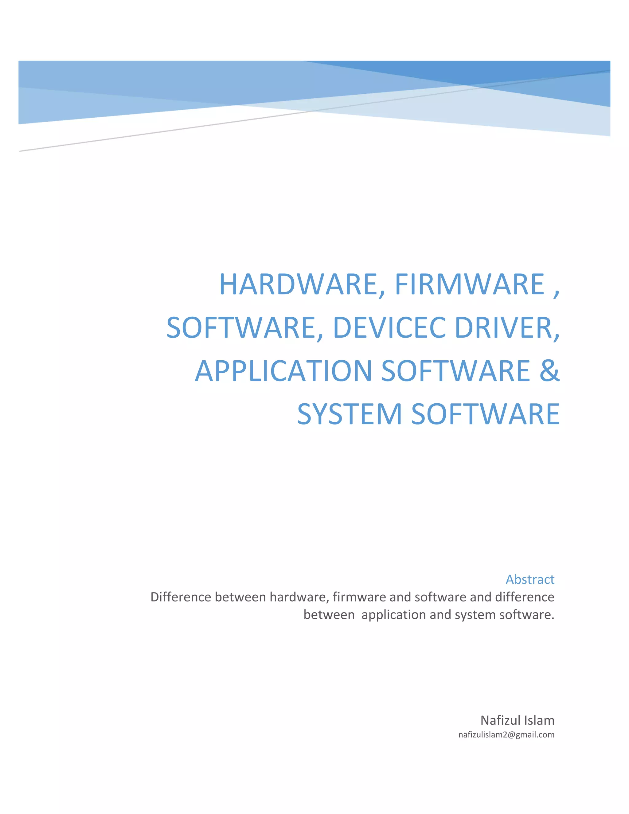 Hardware software & firmware | PDF