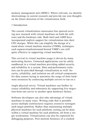 Hardware Support for Efficient VirtualizationJohn Fisher-O | PDF