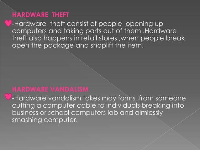 Hardware theft | PPTX | Crime & Harmful Acts to Individuals, Society ...