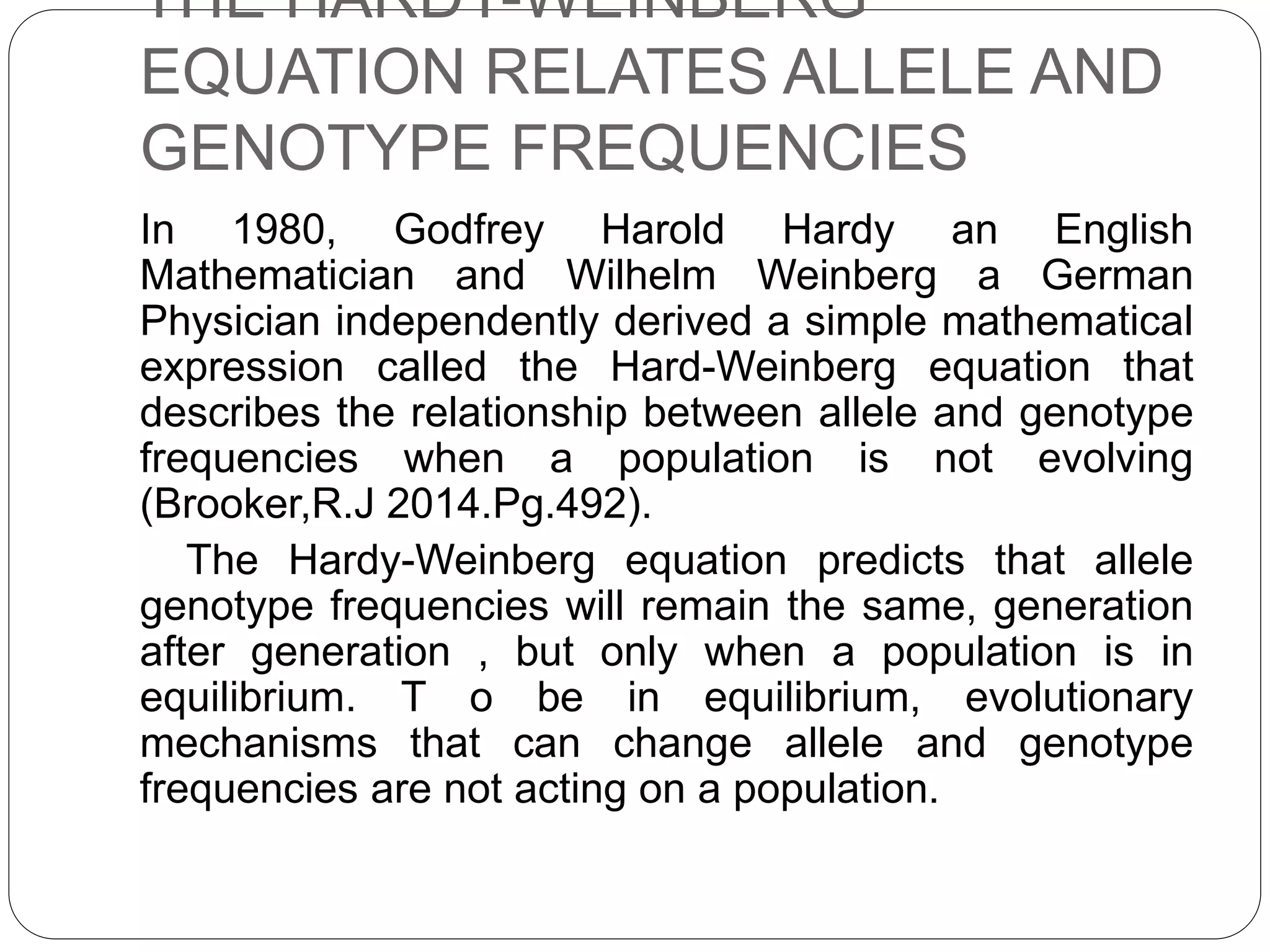 Hardweinberg equation | PPTX