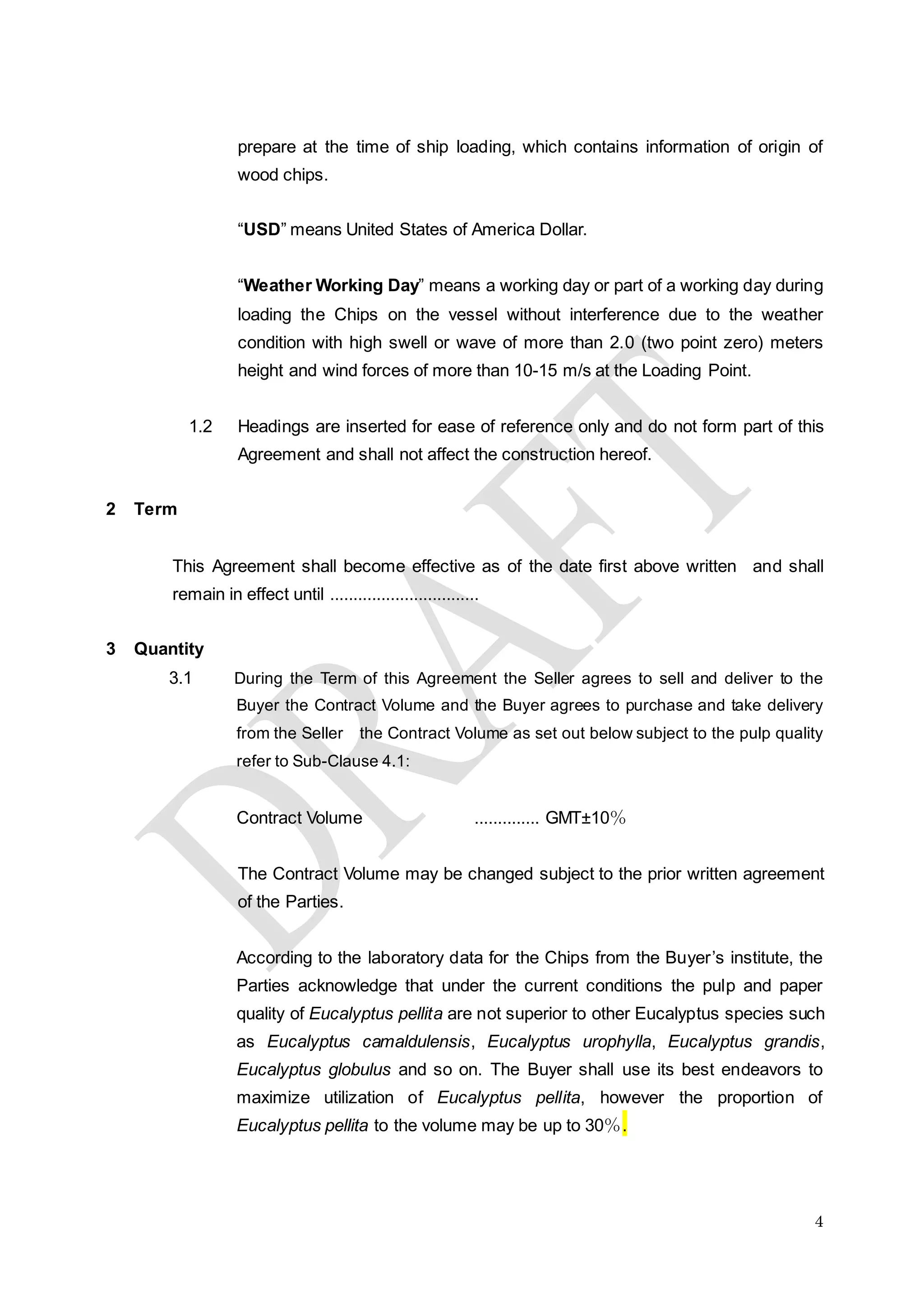 Hardwood Chips Sale and Purchase Agreement Sample (Purchase this doc ...